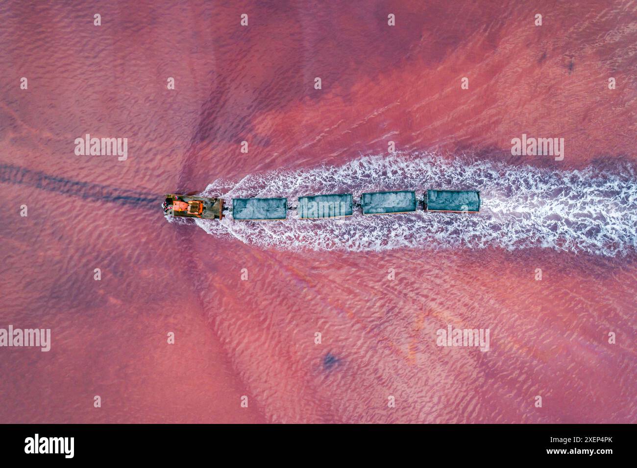 Aerial old red train rides hi-res stock photography and images - Alamy