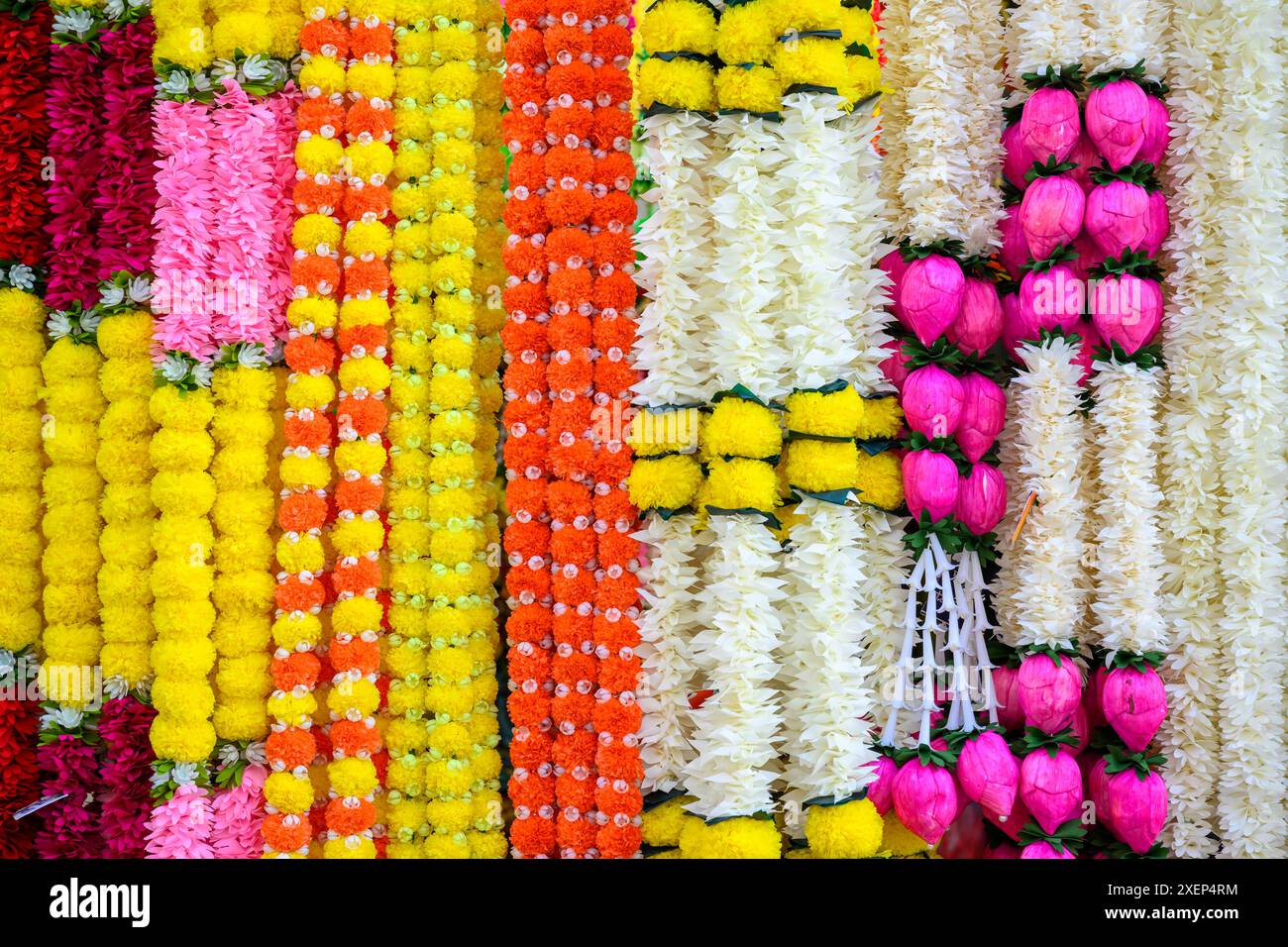 Colourful Hindu Flowers, George Town, Penang, Malaysia Stock Photo - Alamy