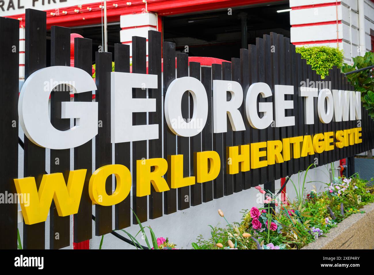 George Town World Heritage Sign, Penang, Malaysia Stock Photo - Alamy
