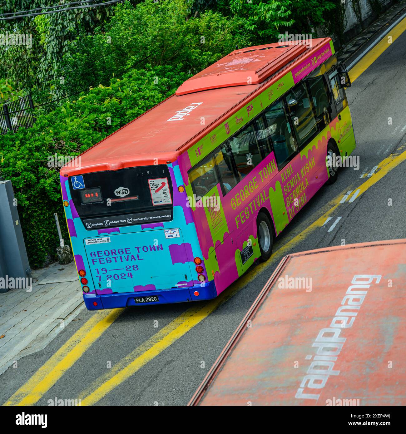 Rapid Penang Bus taken from above, Penang, Malaysia Stock Photo - Alamy