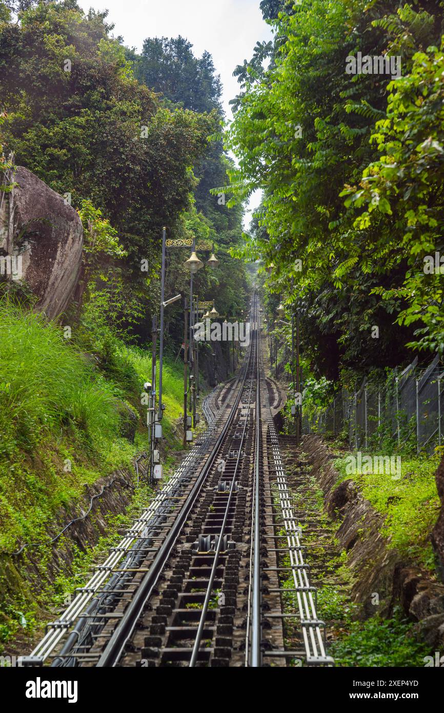 The Penang Hill Railway track, Penang Hill, Penang, Malaysia Stock ...