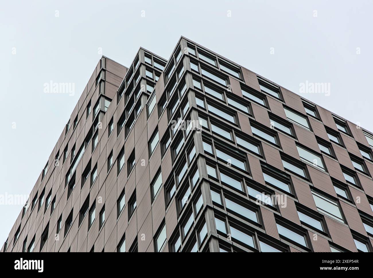 tall residential building tower (looking up at high rise apartment ...
