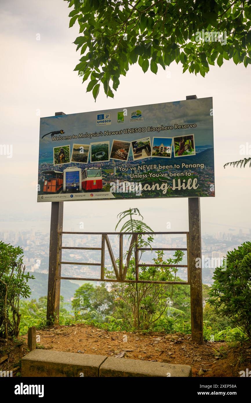 Penang Hill sign, Penang Hill, Penang, Malaysia Stock Photo - Alamy