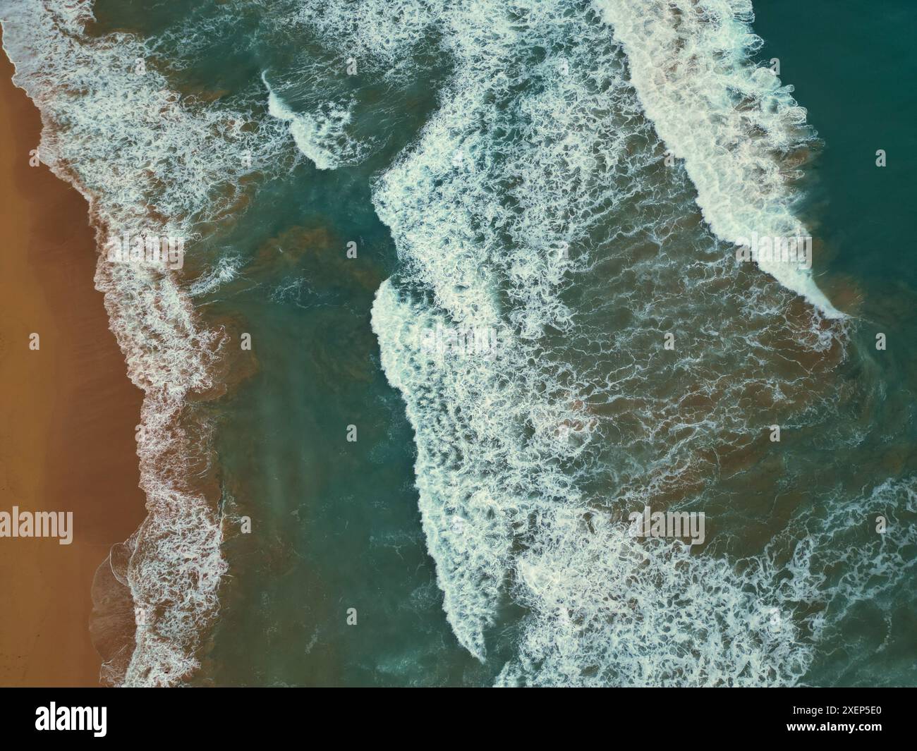 beach water from above (drone shot looking down at turquoise blue green ...