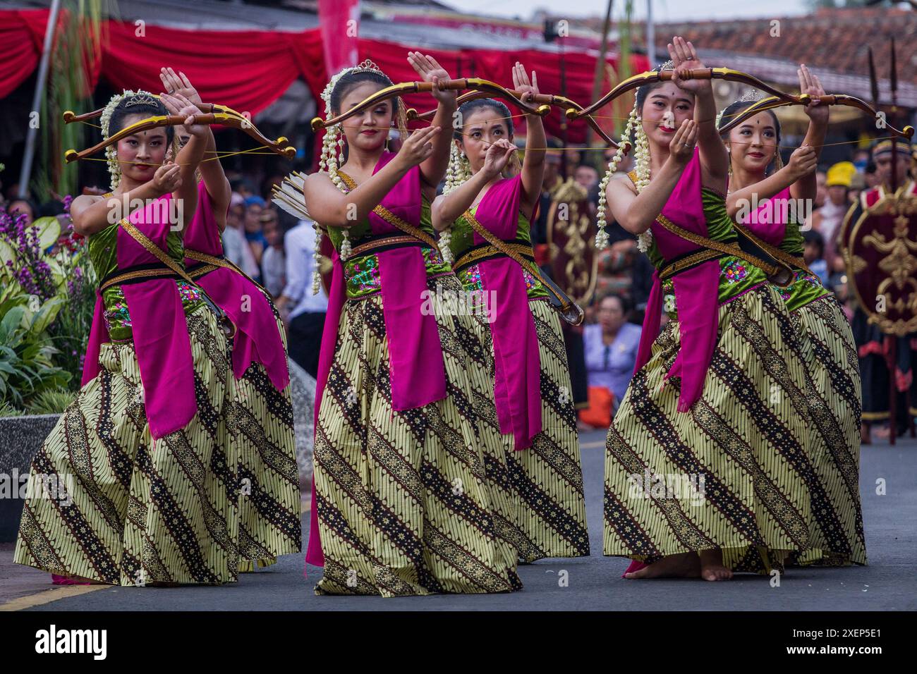 June 29, 2024, Kuningan, West Java, Indonesia: Dancers perform ...