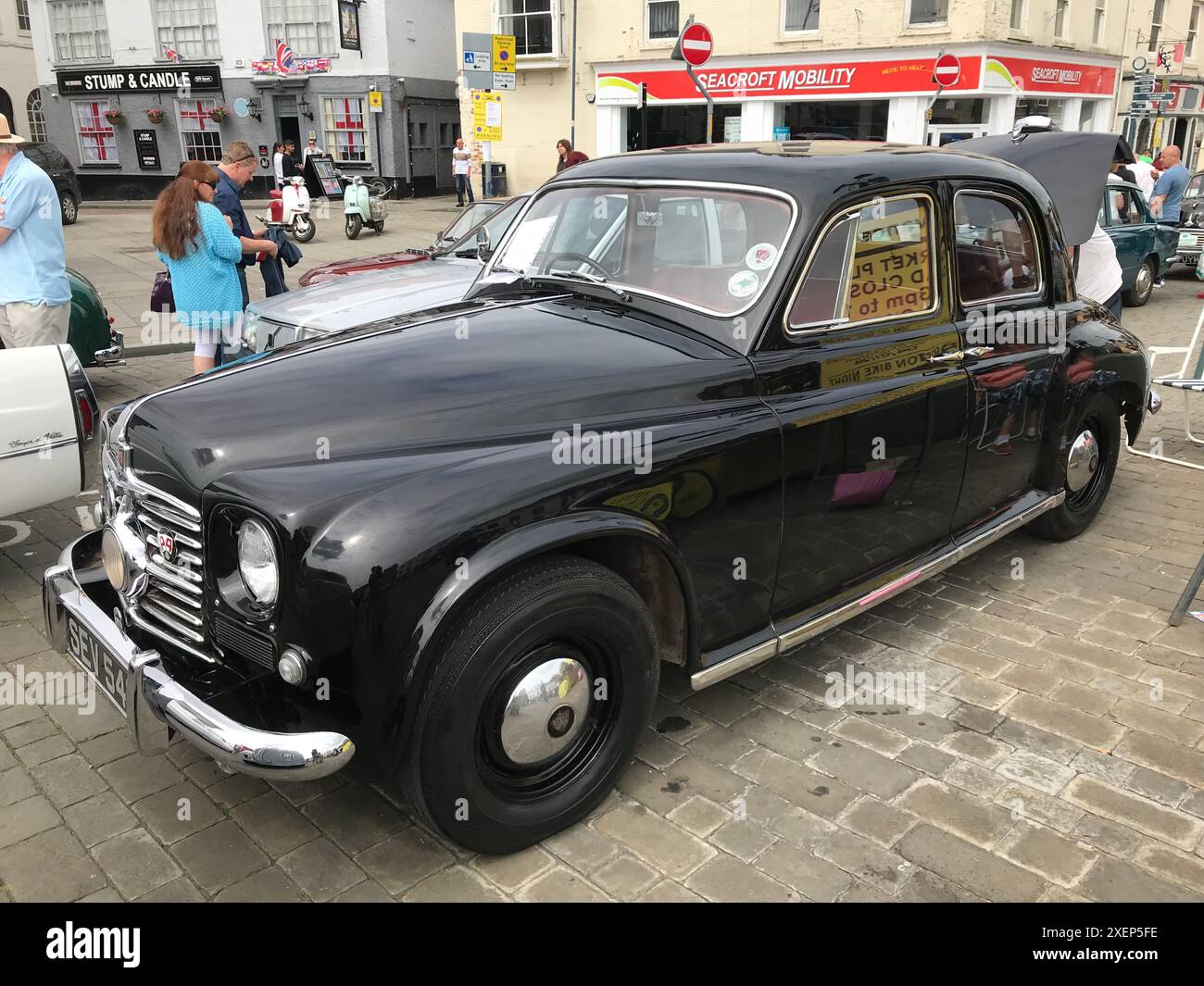 1950 Rover P4 (75) with the centre headlight at a classic car show in ...