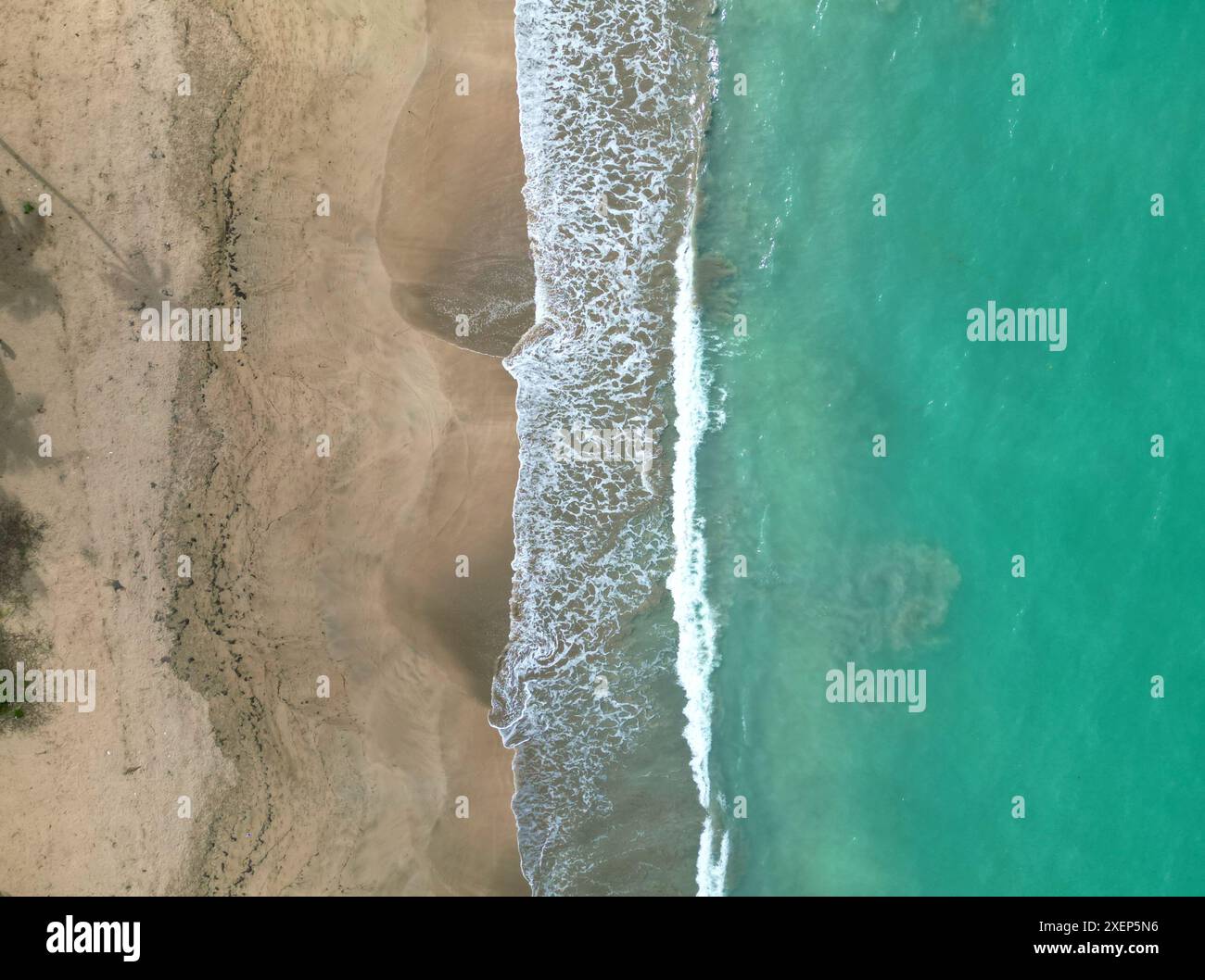 beach water from above (drone shot looking down at turquoise blue green ...