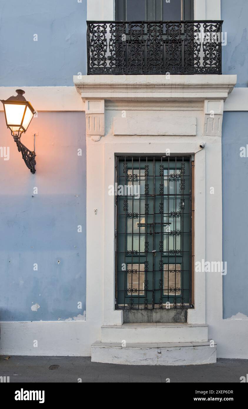 colorful colonial houses on calle tetuan in old san juan, puerto rico ...