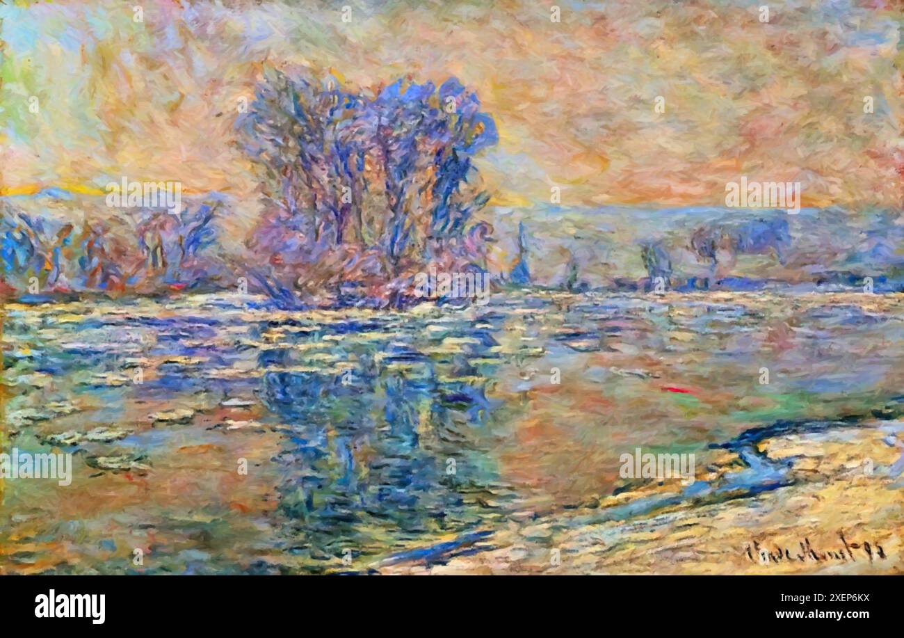 Floating ice withe effect, 1893 (painting) by Artist Monet, Claude ...