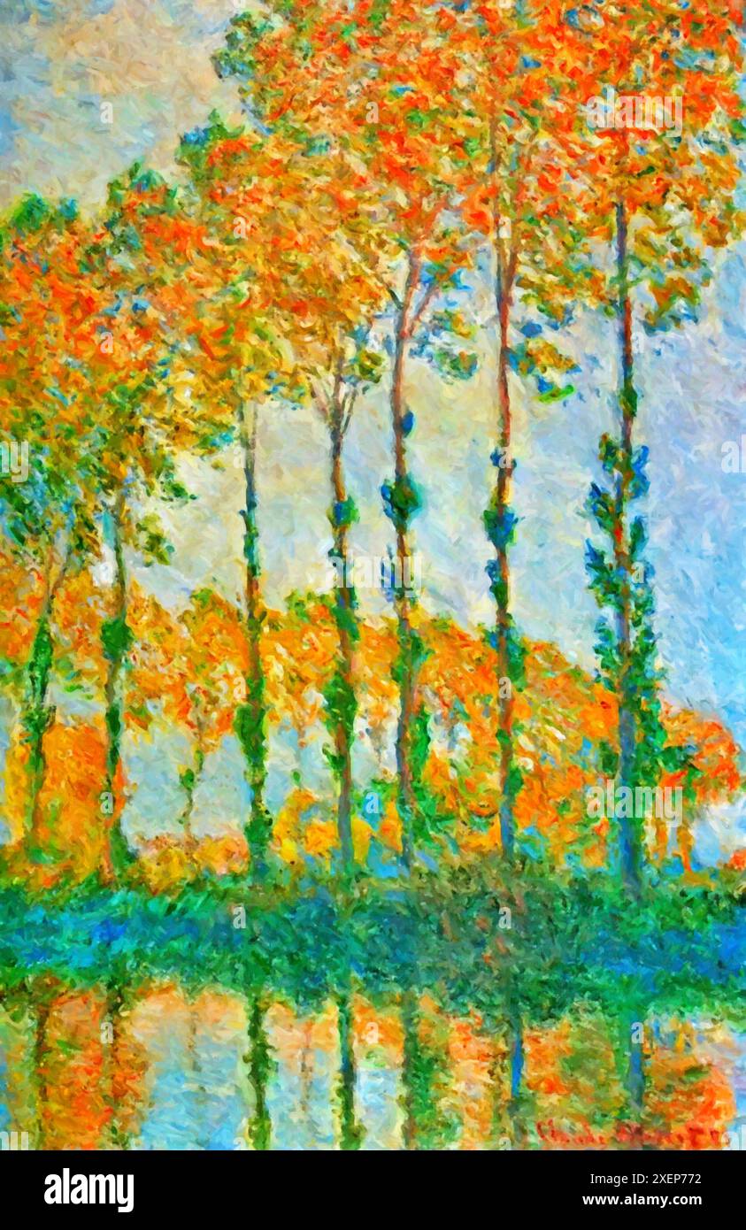 Autumn on river in Stock Vector Images - Alamy