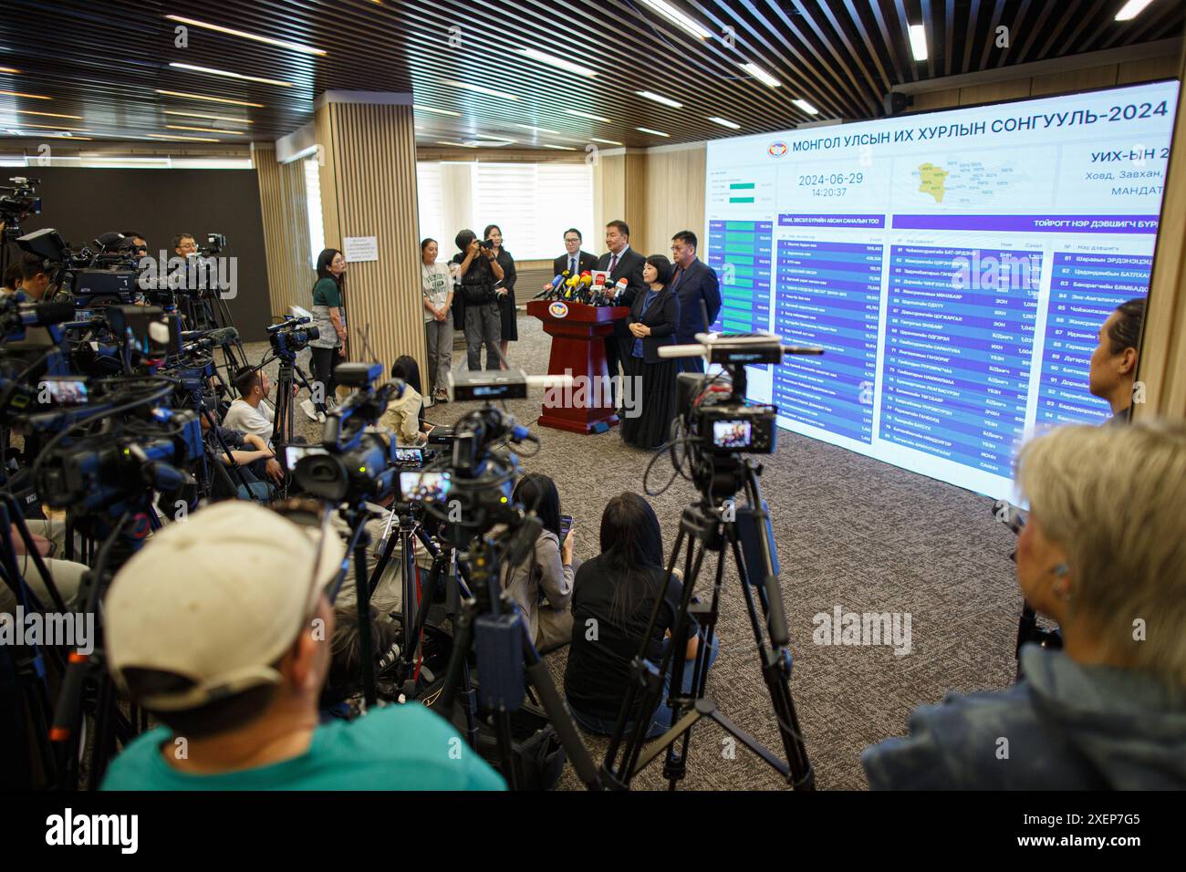 Ulaanbaatar, Mongolia. 29th Jun, 2024. Chairman of the General Election ...