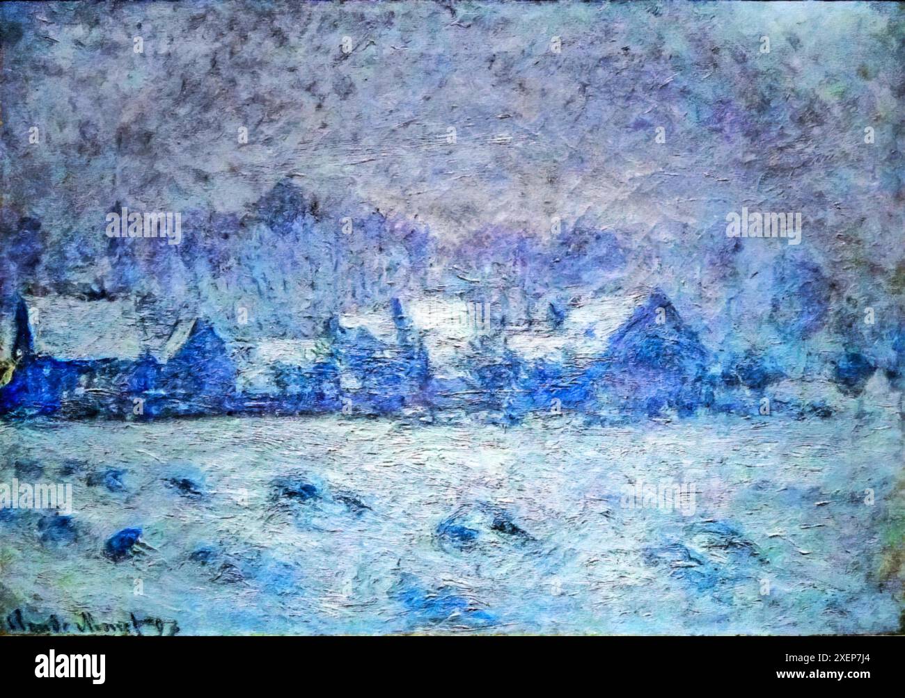 Snow effect at Giverny, 1892 (painting) by Artist Monet, Claude (1840 ...