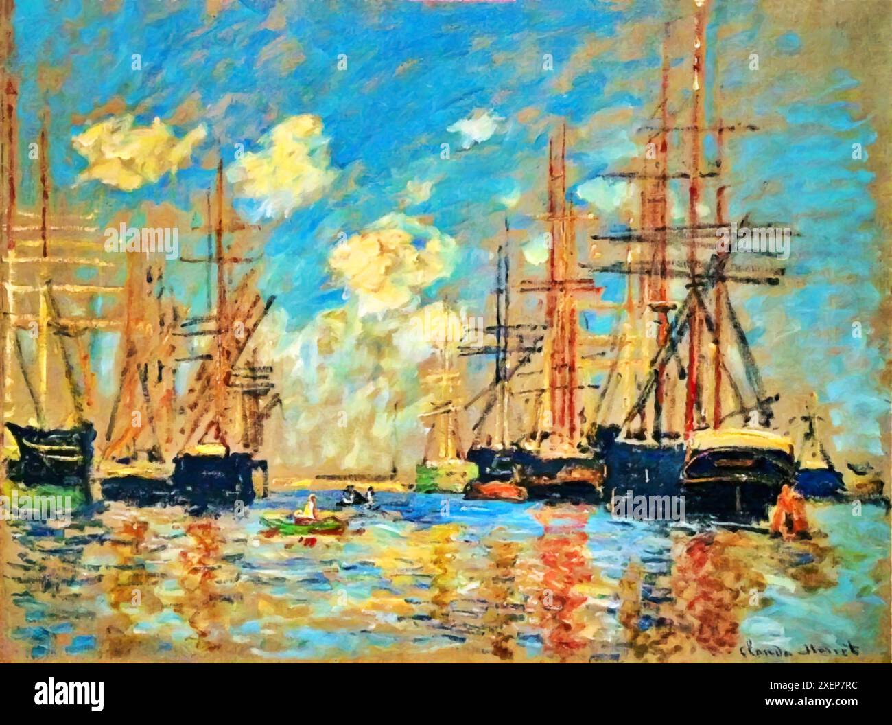 Port impressionism Stock Vector Images - Alamy