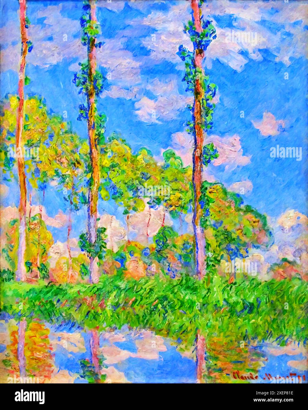 The three trees in summer, 1891 (painting) by Artist Monet, Claude ...