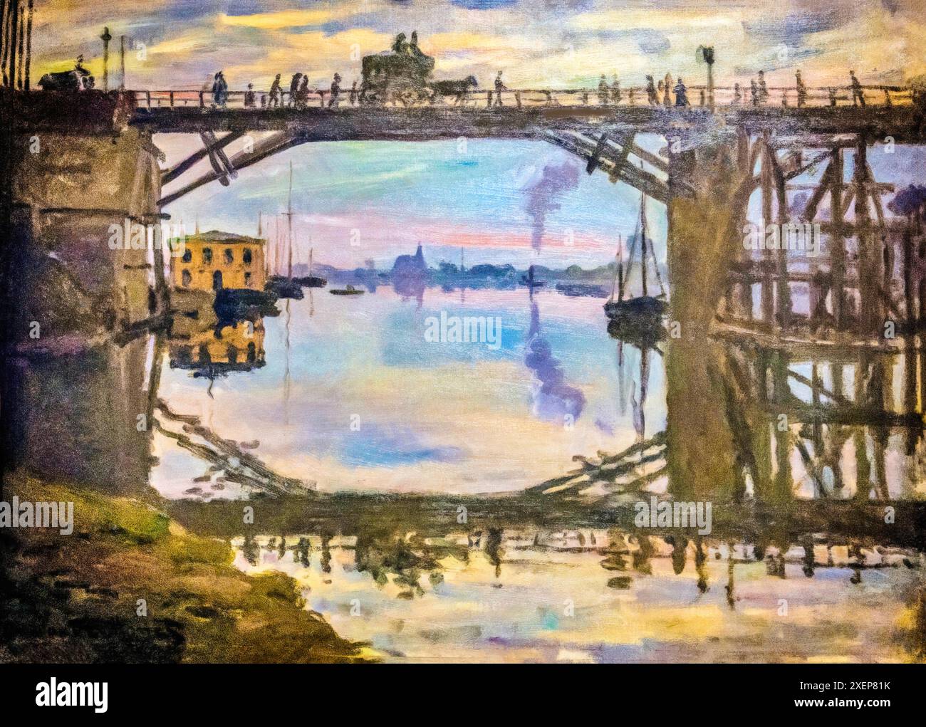Monet bridge painting Stock Vector Images - Alamy