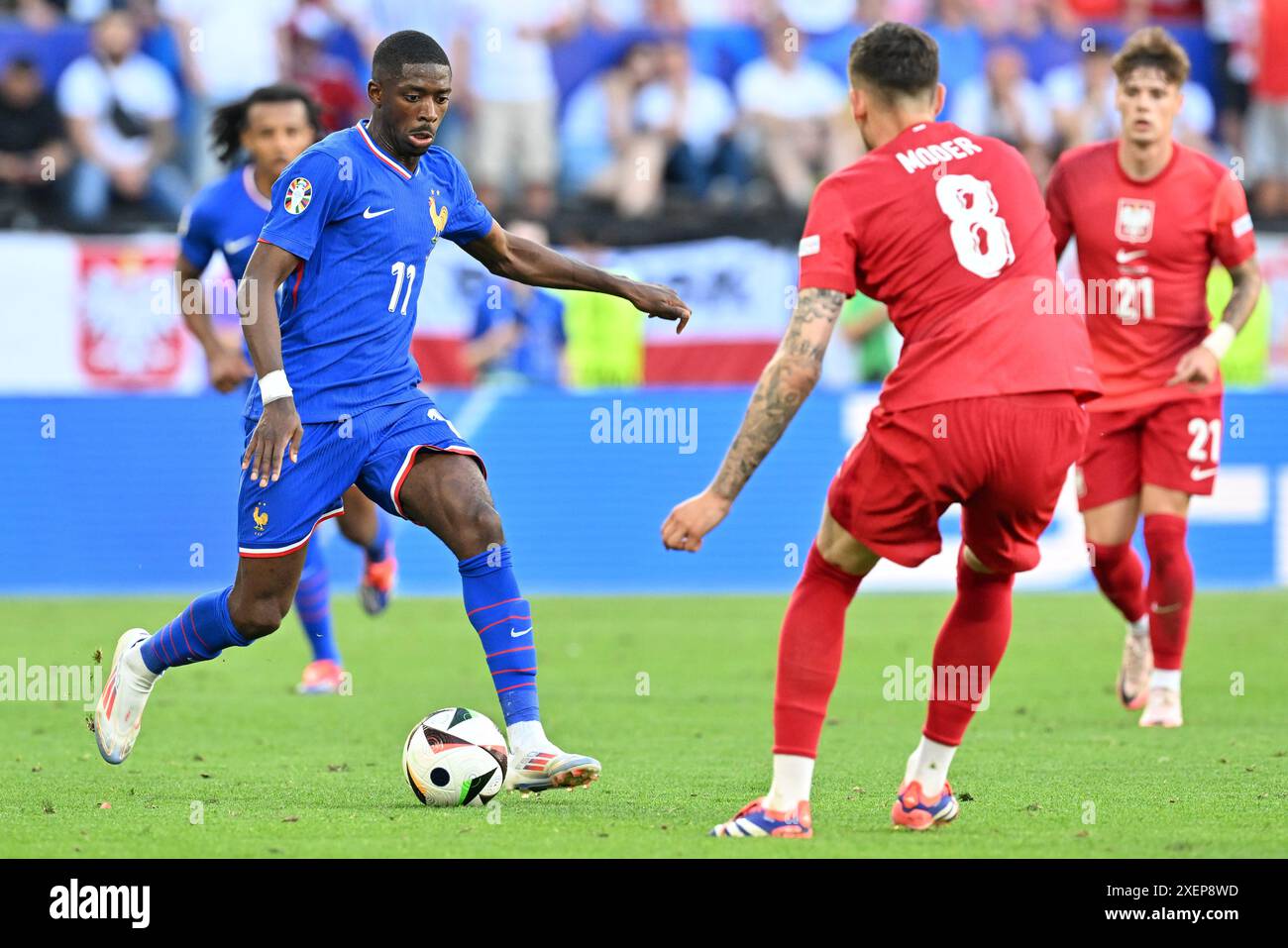 Ousmane Dembele (11) of France during a soccer game between the ...