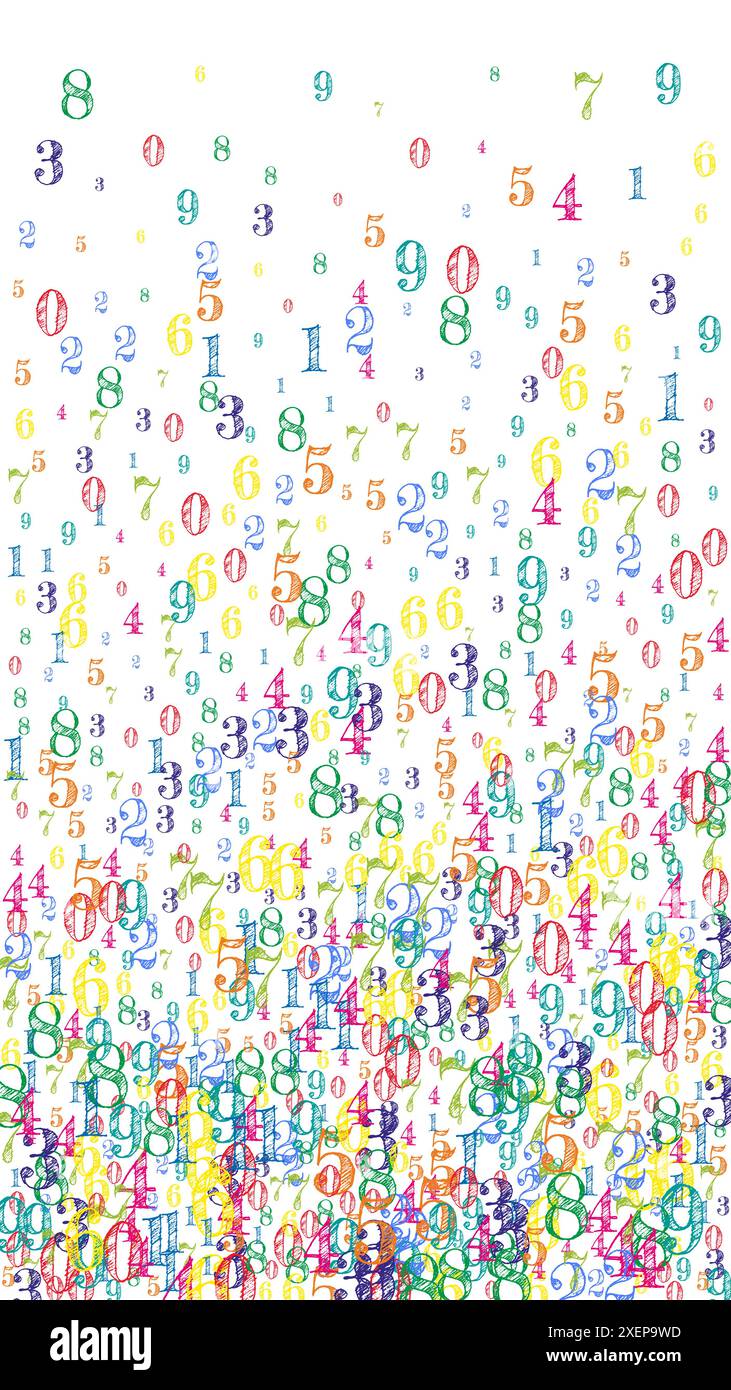 Concept of school background. Colorful childish numbers and digits ...