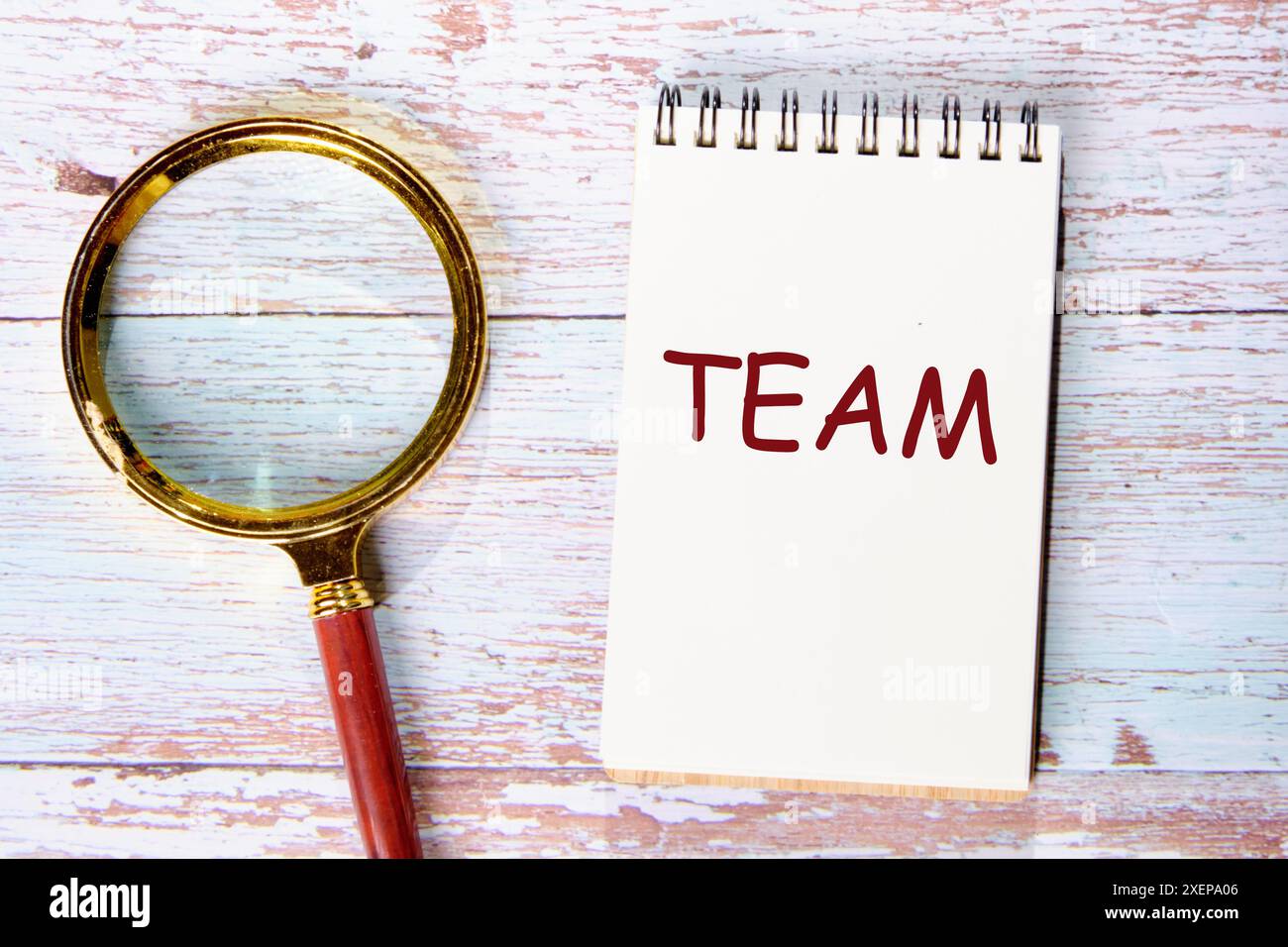 Together Everyone Achieves More. TEAM Concept. TEAM in a notebook next ...