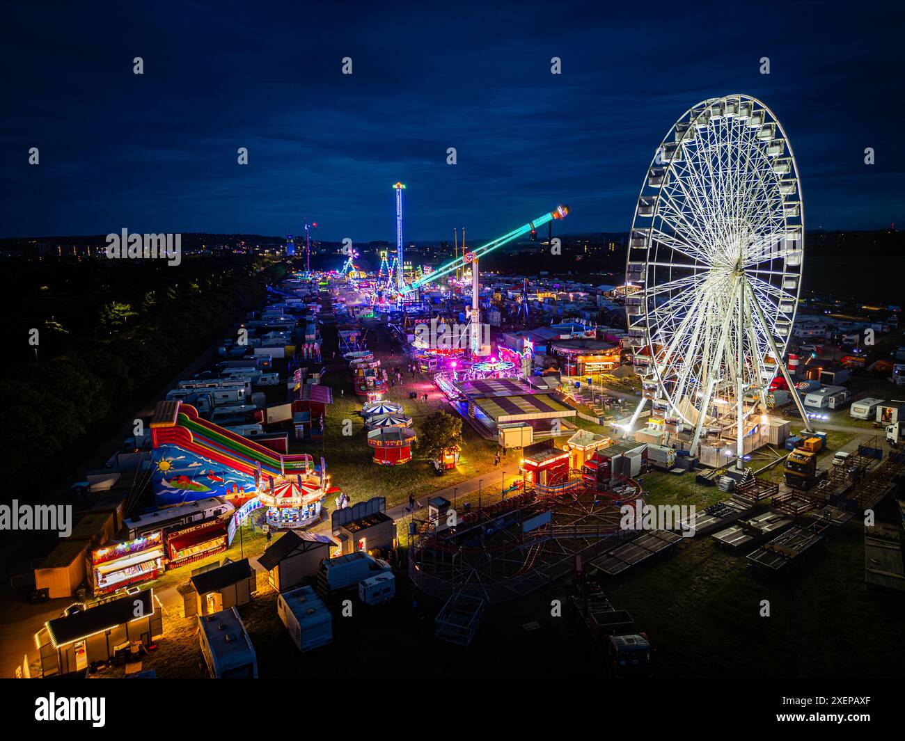 Traveling fun fair drone aerial hi-res stock photography and images - Alamy