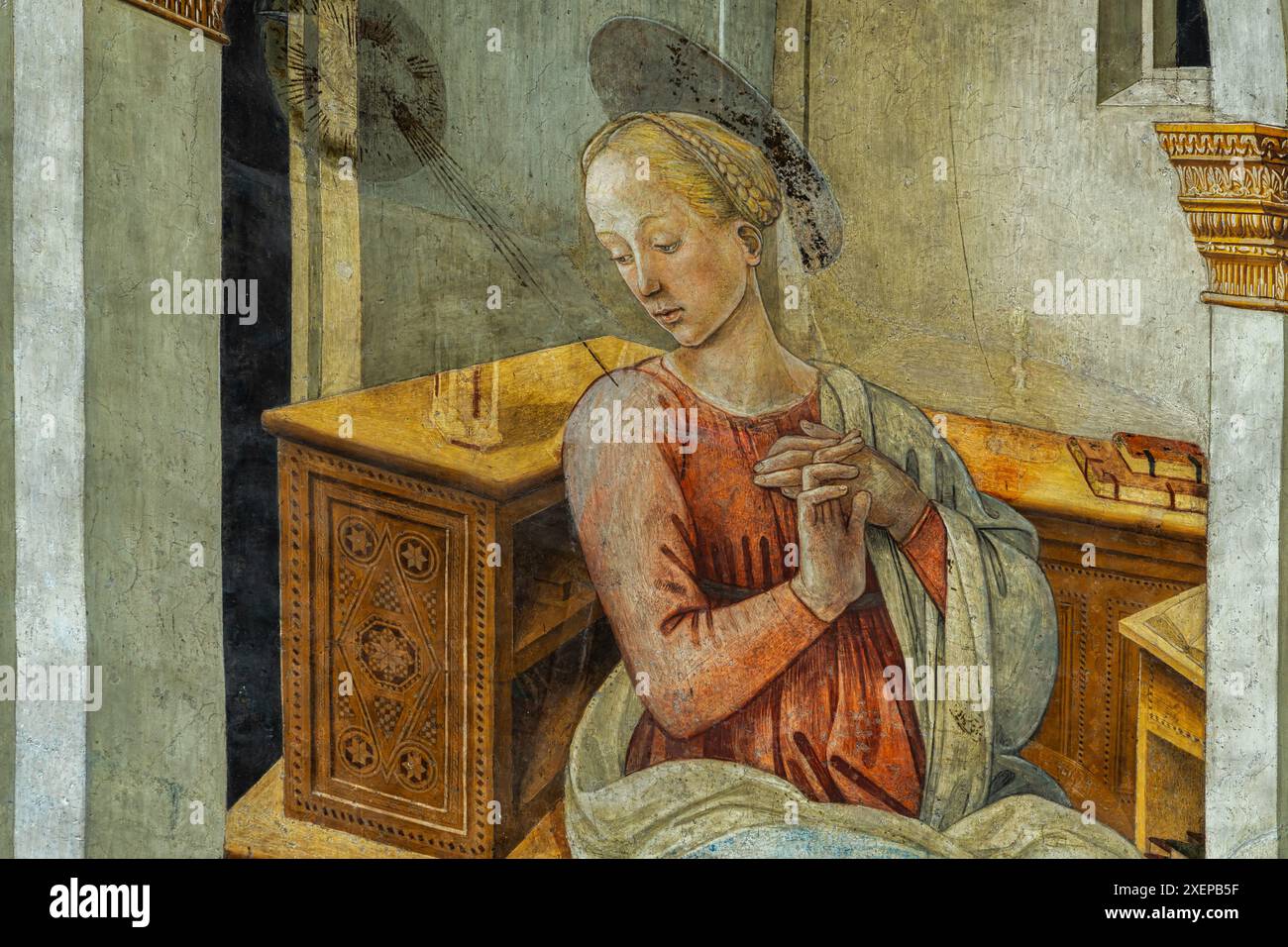 Detail of the fifteenth-century frescoes by Filippo Lippi in the apse ...