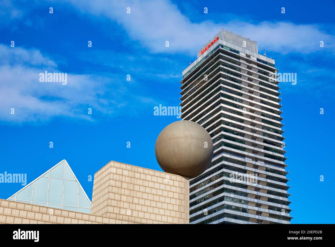 Mapfre tower, Puerto Olimpico, Olympic Harbour, Barcelona. Catalonia ...