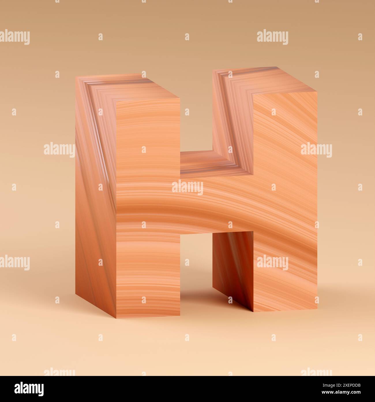 3d alphabet, letters shape made of wood on beige background, 3d render ...