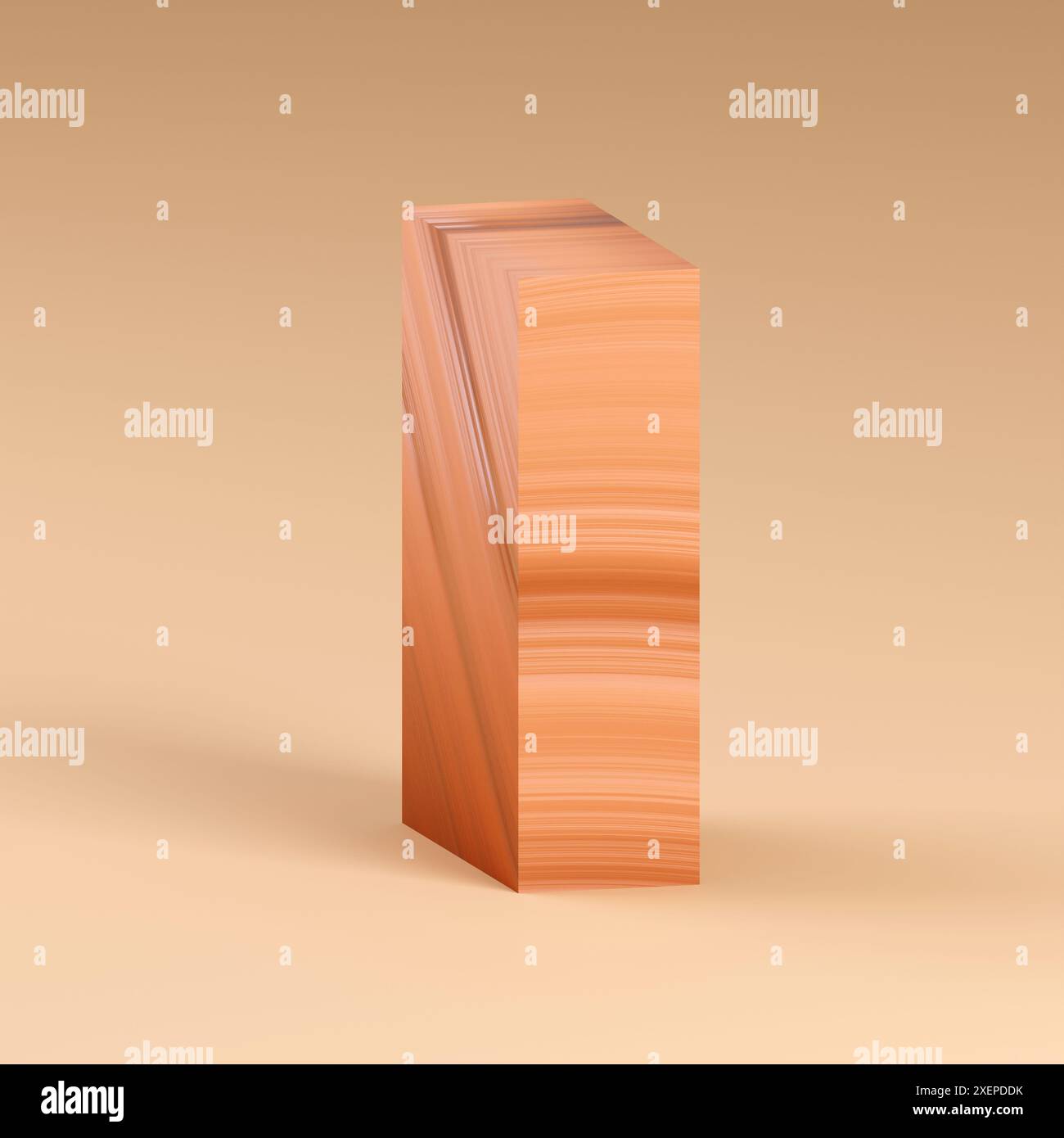 3d alphabet, letters shape made of wood on beige background, 3d render ...