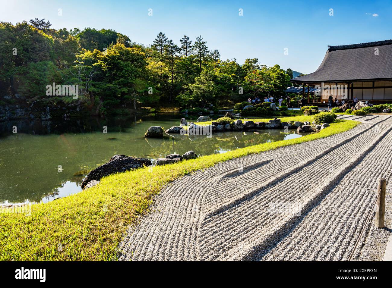 The Sogen Pond in Tenryū-ji temple, Rinzai sect of Zen Buddhism, in ...