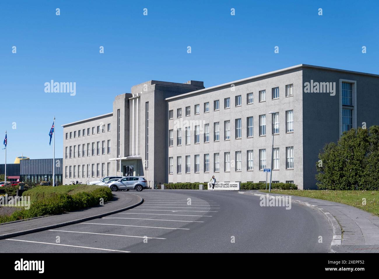 Hauptgebäude der Universität Islands Háskóli Íslands, HI in Reykjavik ...
