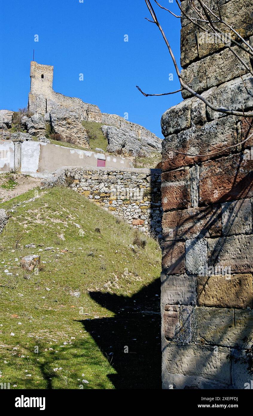 Tower of castle. Atienza. Guadalajara province, Spain Stock Photo - Alamy