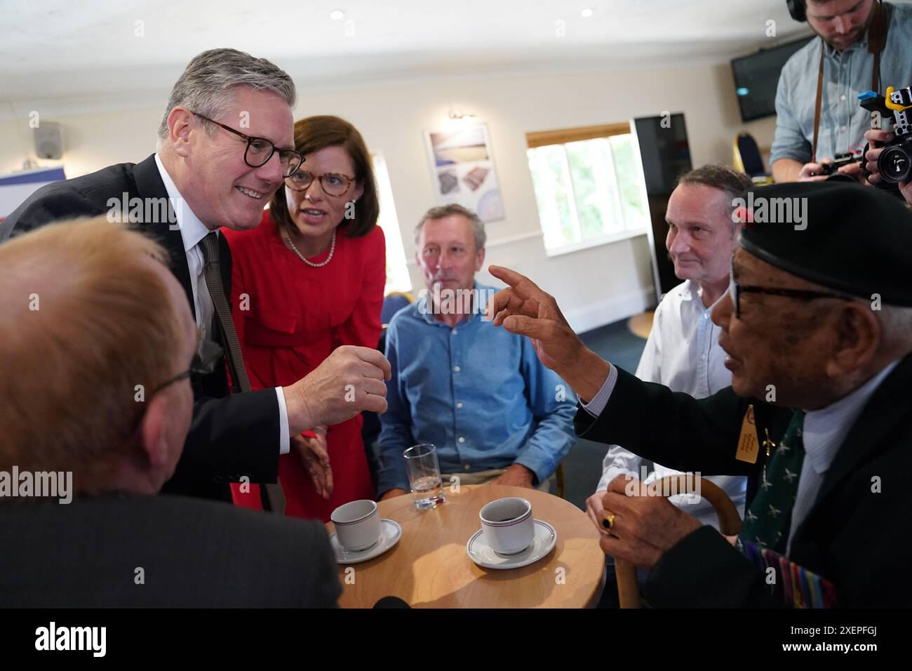 Labour Party leader Sir Keir Starmer with Labour candidate Alex Baker ...