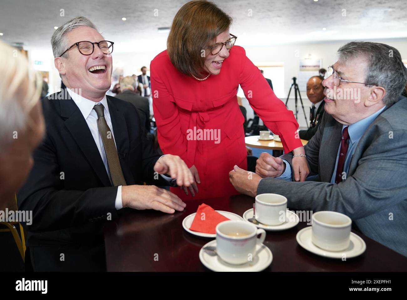 Labour Party leader Sir Keir Starmer with Labour candidate Alex Baker ...