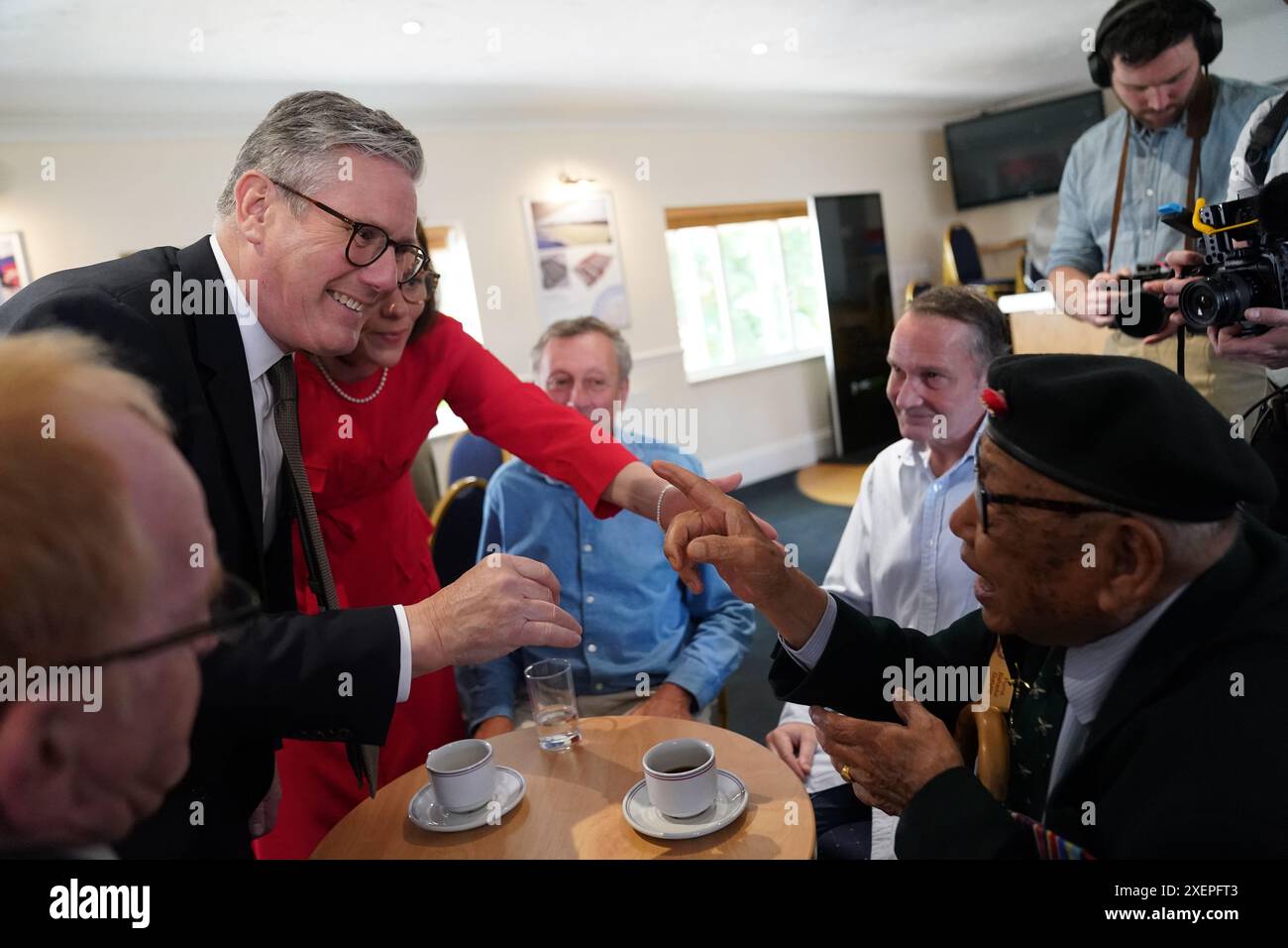 Labour Party leader Sir Keir Starmer with Labour candidate Alex Baker ...