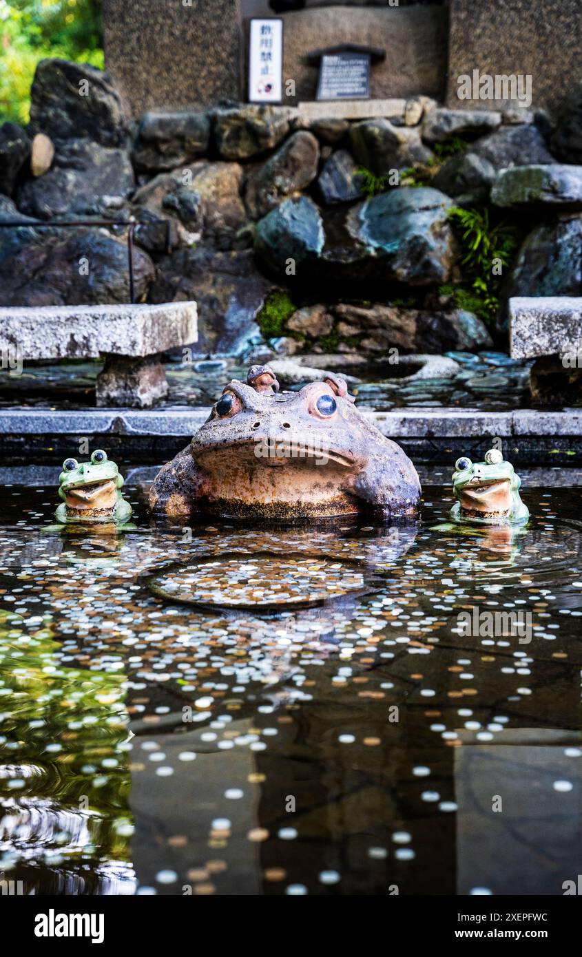 Frog fountain in Tenryū-ji temple, Rinzai sect of Zen Buddhism, in Ukyo ...