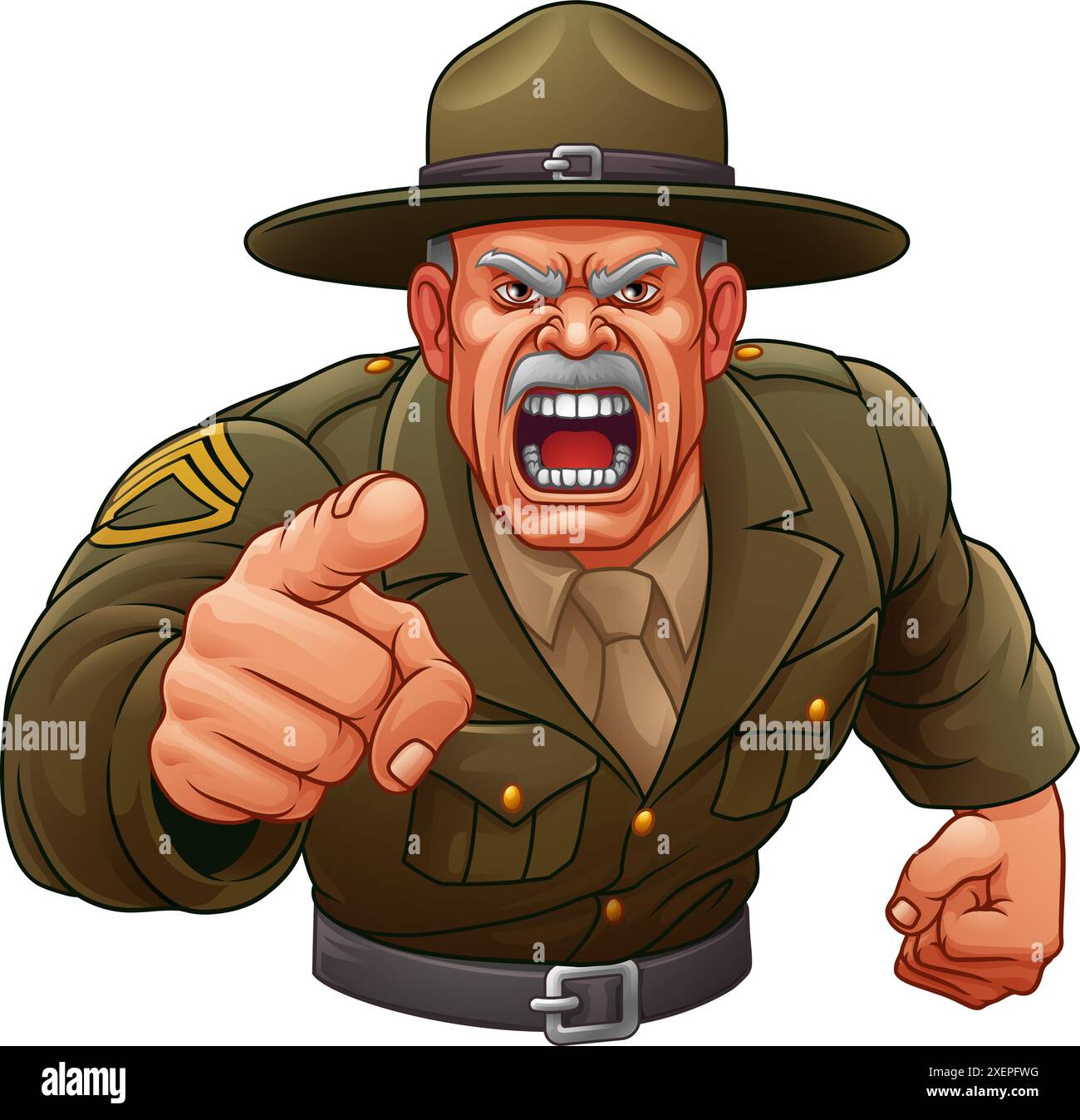 Drill Instructor Sergeant Bootcamp Army Soldier Stock Vector Image ...
