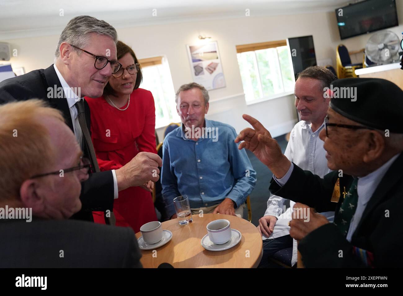 Labour Party leader Sir Keir Starmer with Labour candidate Alex Baker ...