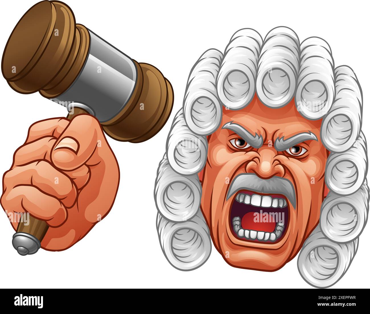 Angry Judge Hammer Gavel Cartoon Character Stock Vector Image & Art - Alamy