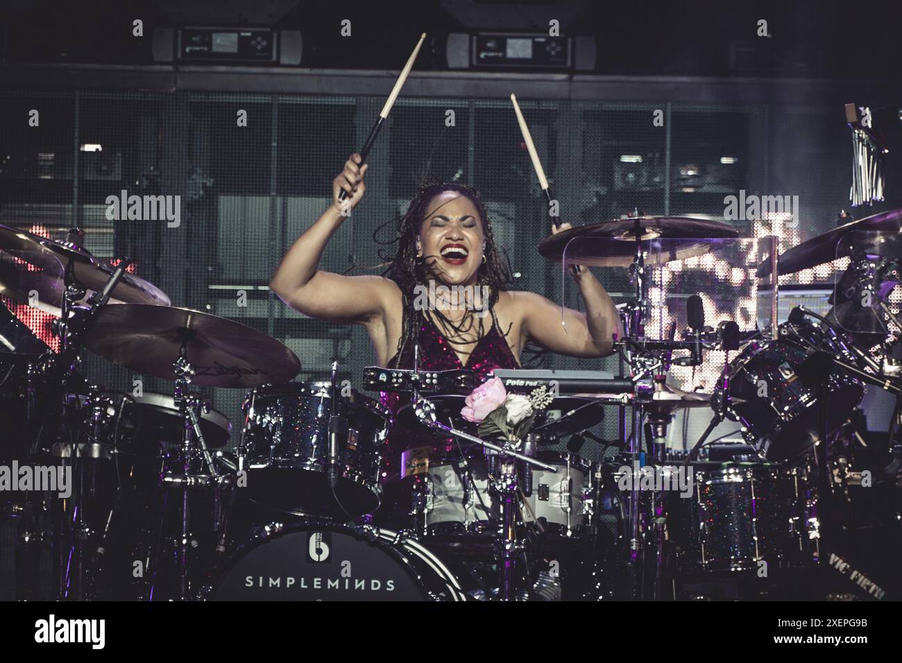 Rome, Italy. June 28, 2024: Cherisse Osei of the group Simple Minds ...