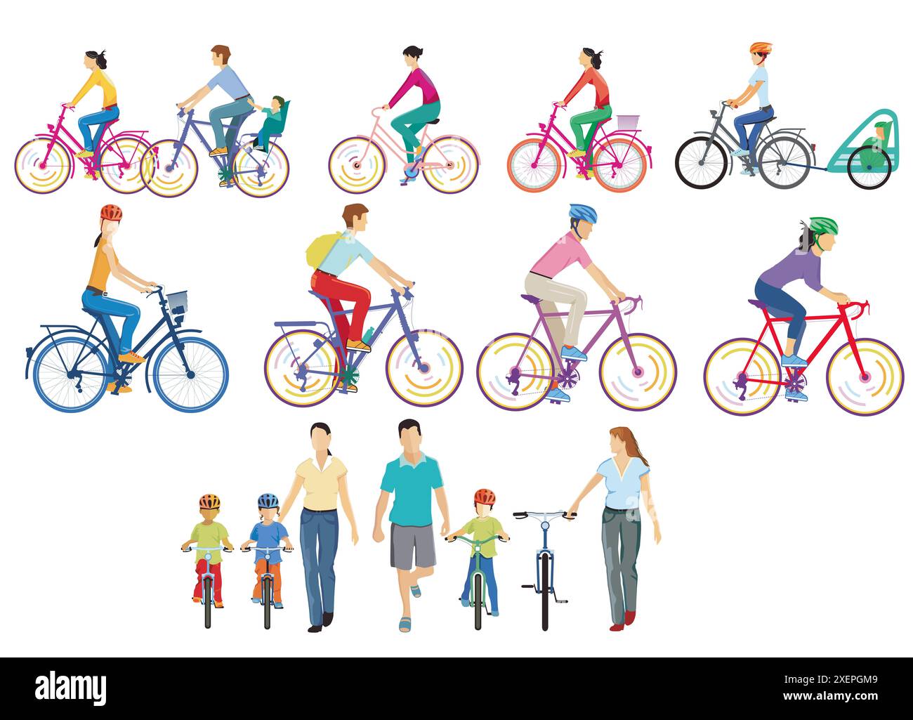 Cycling community illustration hi-res stock photography and images - Alamy