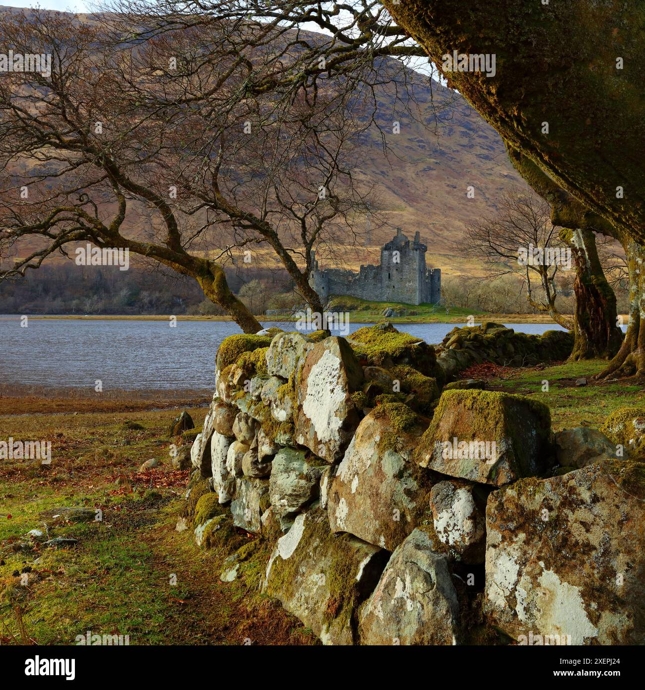 Loch Awe with Kilchurn Castle in the background. Argyl and Bute ...