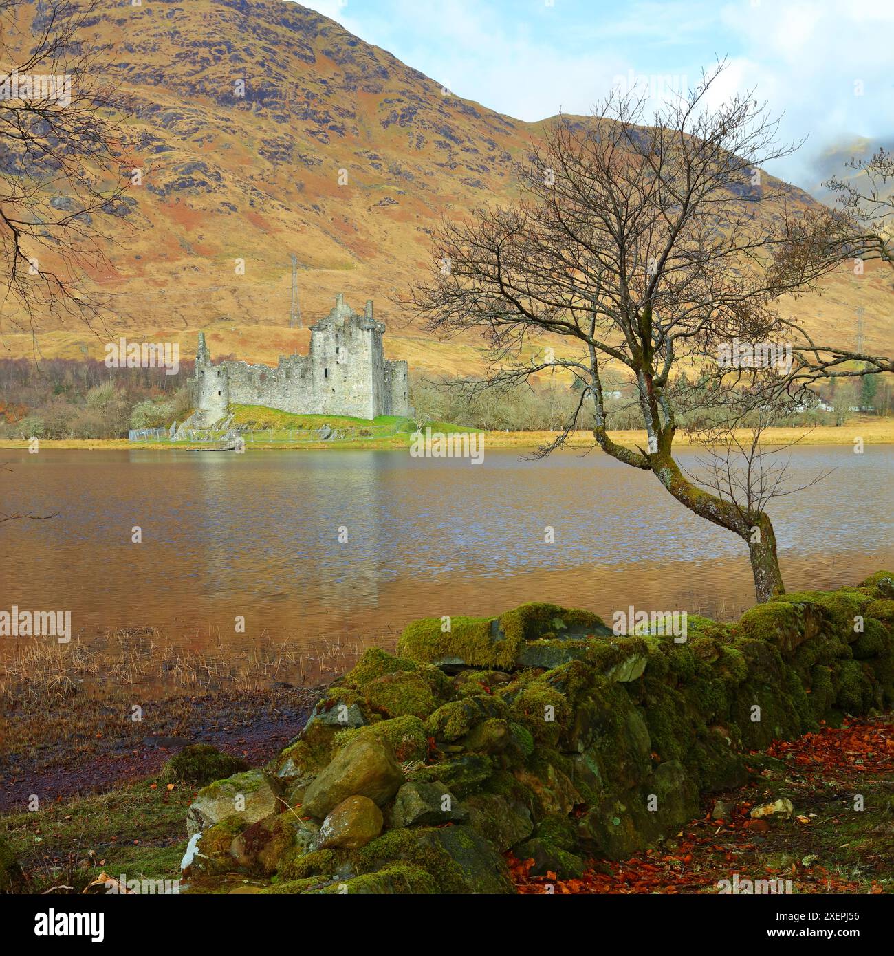 Loch Awe with Kilchurn Castle in the background. Argyl and Bute ...