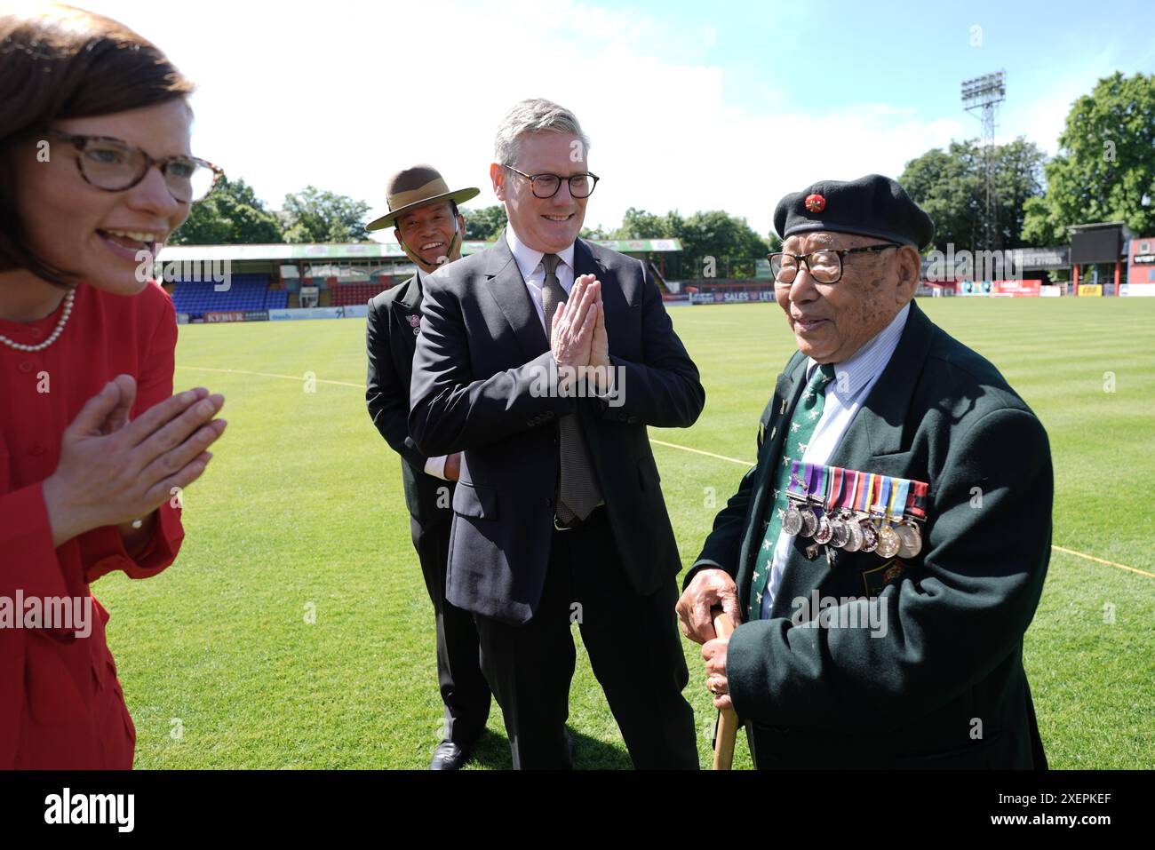 Labour Party leader Sir Keir Starmer with Labour candidate Alex Baker ...