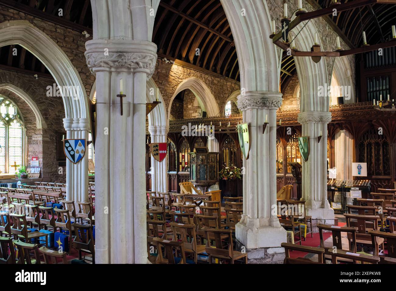 Interior of the church of St George and St Mary, Cockington Country ...