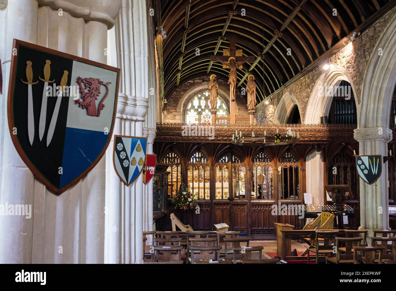 Interior of the church of St George and St Mary, Cockington Country ...