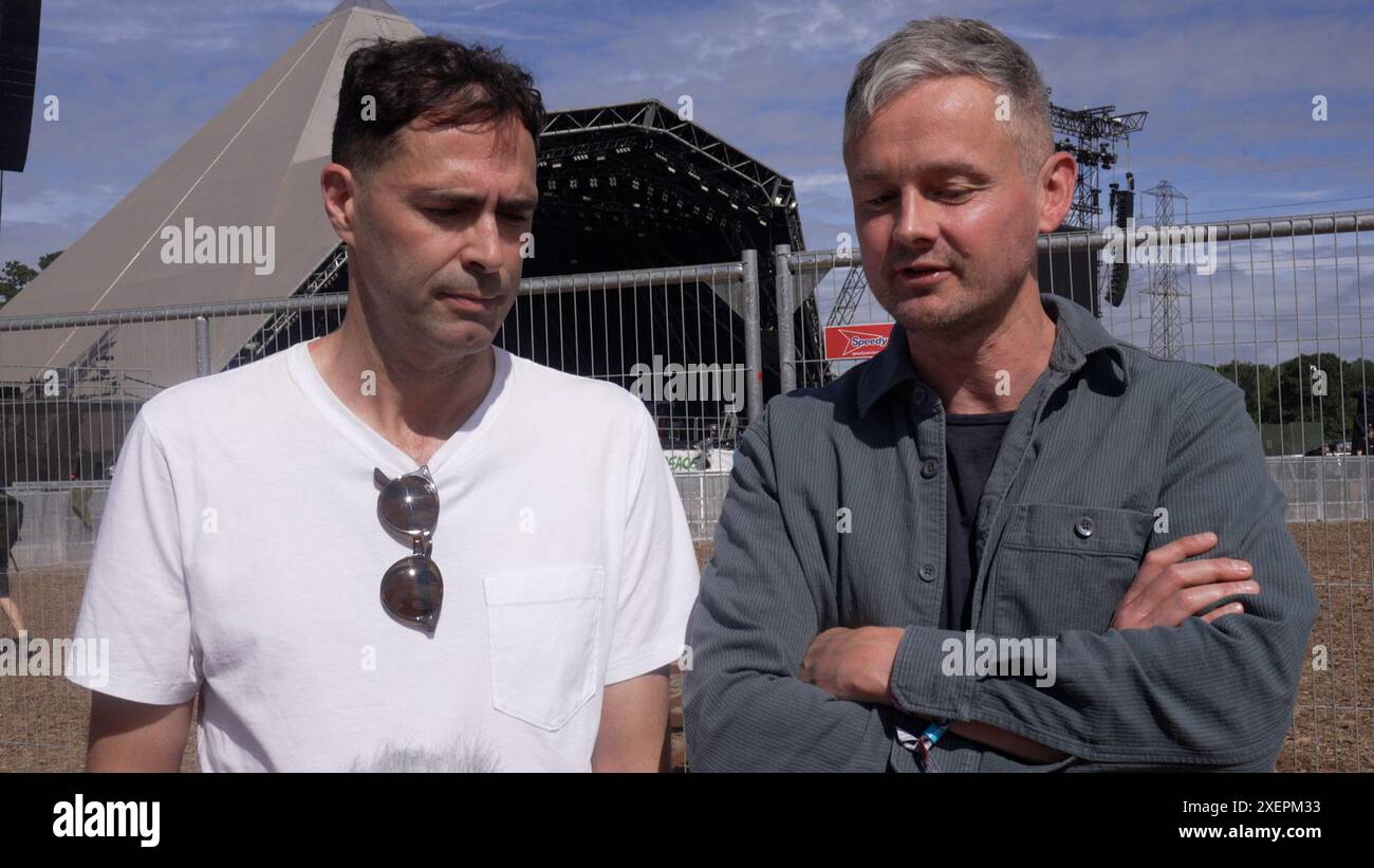 Keane's Tim Rice-Oxley and Tom Chaplin and being interviewed before ...