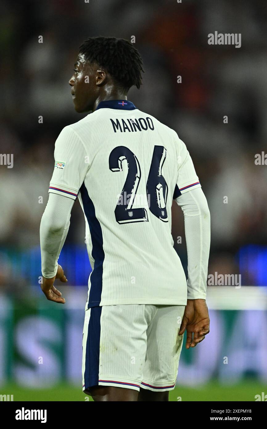 COLOGNE, GERMANY - JUNE 25: Kobbie Mainoo of England during the UEFA ...