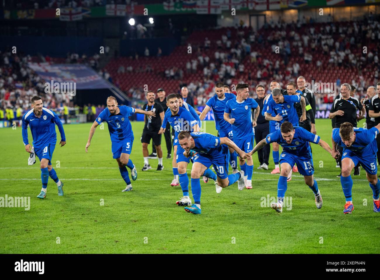 COLOGNE, GERMANY - JUNE 25: slovenia players celebrate during the UEFA EURO 2024 group stage ...