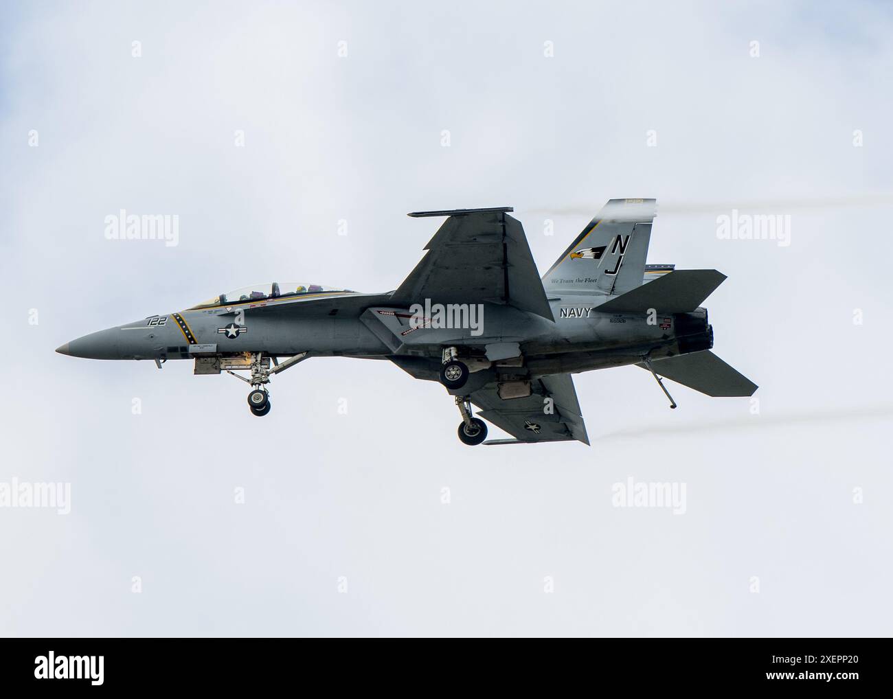 The U.S. Navy West Coast Rhino F/A-18 Superhornet Demo team performs ...