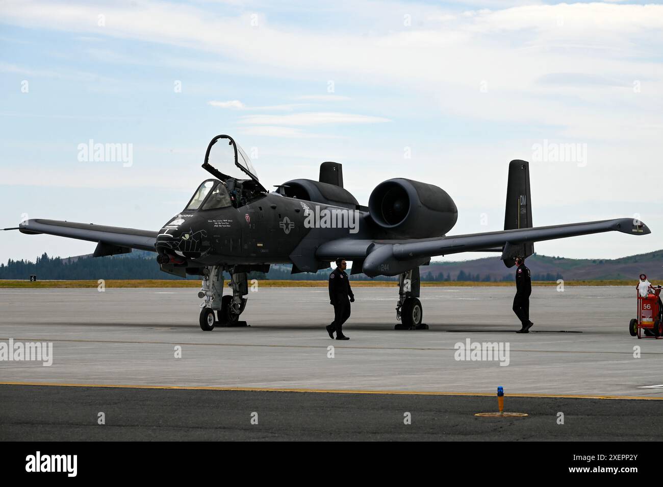 An A-10C Thunderbolt II assigned to the A-10 Demonstration Team sits on ...