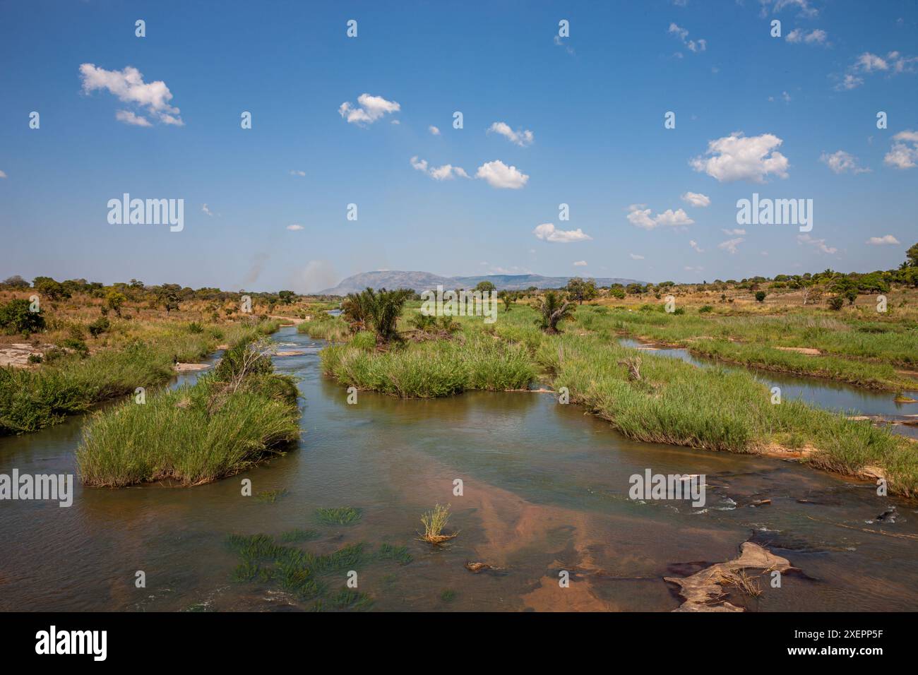 Mozambique, Zambezia, Murrupula, Bridge over Ligonha river, border ...